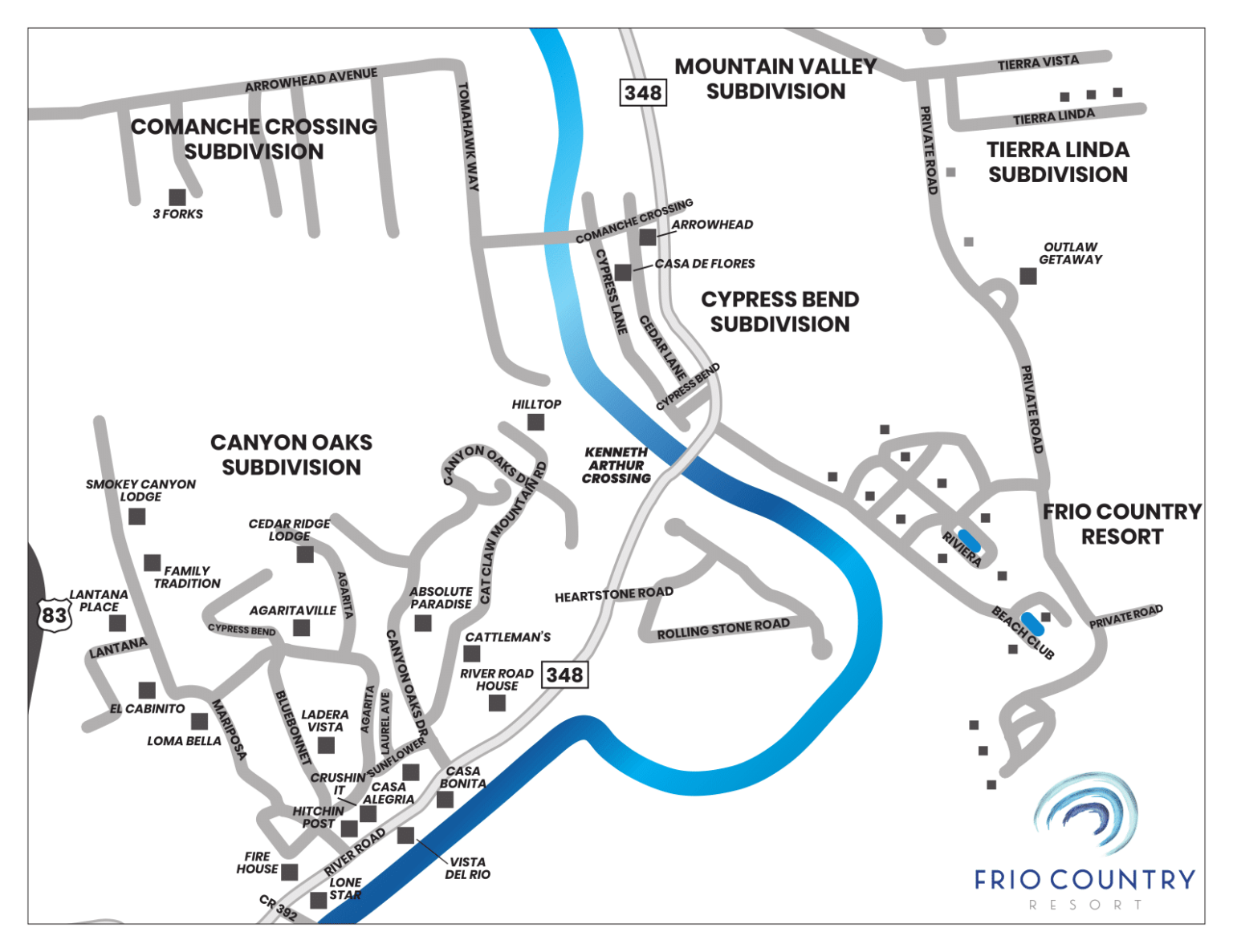 Maps - Frio River Getaways | Frio Country Resort